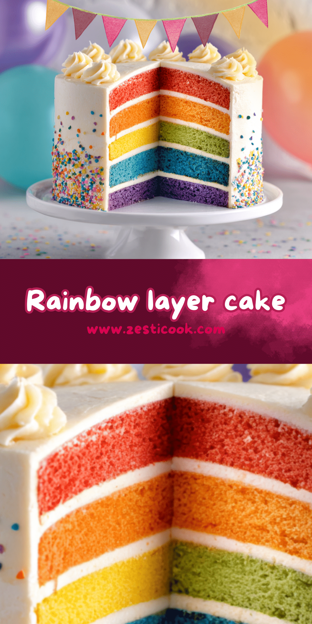 Rainbow Layer Cake – Zesti Cook